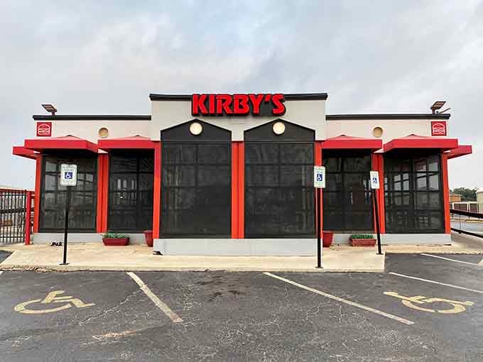 That bold red signage isn't just for show; it's a beacon guiding hungry travelers to burger paradise in Seguin.