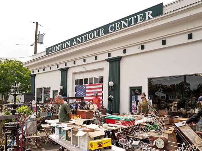 That classic white facade with green trim isn't just pretty, it's practically begging you to come explore inside.