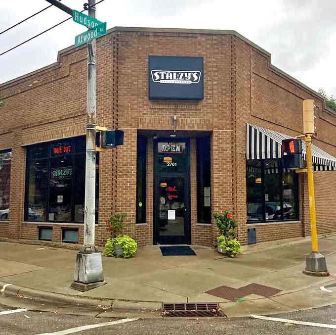 That striped awning and brick facade are calling your name louder than your stomach at lunchtime.