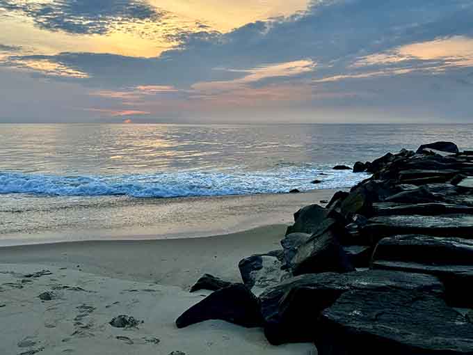 When the ocean decides to cosplay as a sci-fi movie, those ethereal blue waves glow like nature's own special effects.