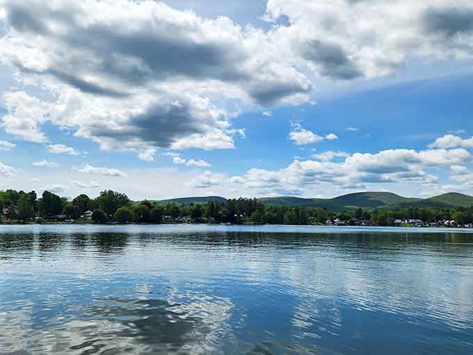 Those Berkshire hills reflected in calm water create the kind of view that makes postcards jealous.