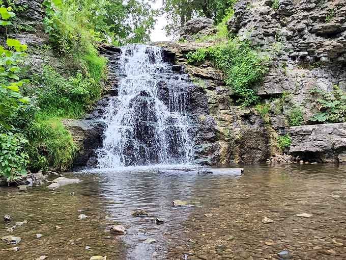 This waterfall cascades over limestone like nature's own fountain show, minus the Vegas ticket prices and crowds.