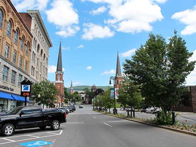 Historic Main Street proves you don't need Boston's price tag to enjoy architectural eye candy and mountain views.