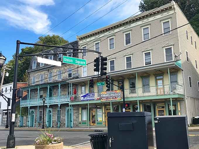 Downtown Phillipsburg's colorful buildings prove that architectural charm doesn't require a trust fund to enjoy.