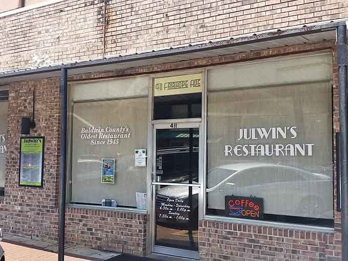 Baldwin County's oldest restaurant stands ready to serve, its brick facade hiding decades of breakfast perfection inside.