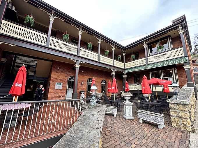 That courtyard isn't just pretty, it's where carbs and romance have a beautiful meeting under the Illinois sky.