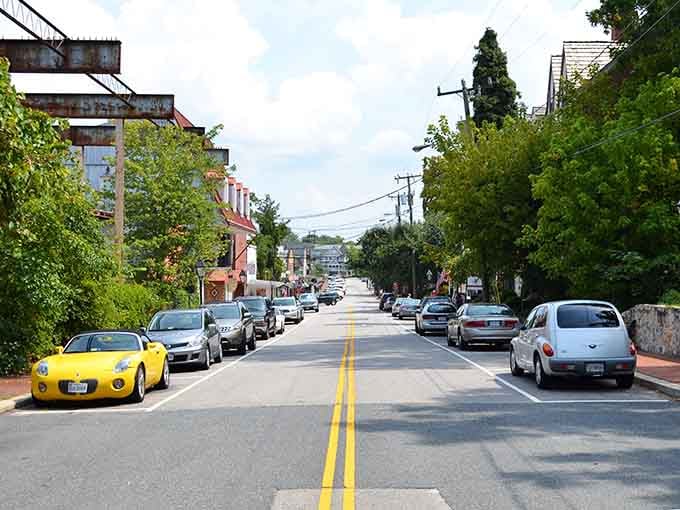 Tree-lined streets where the biggest traffic jam involves deciding which charming shop to visit first.