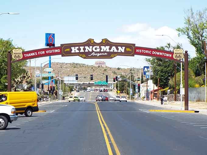 That welcome arch isn't just signage, it's a promise that you've arrived somewhere special and wonderfully stuck in time.