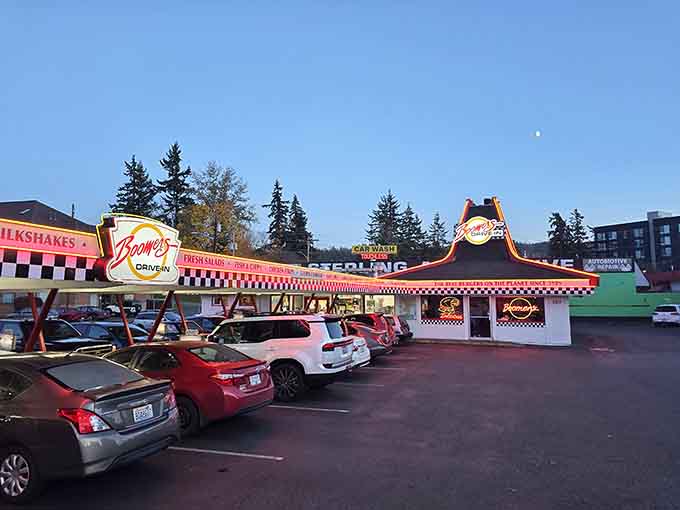 Classic checkered patterns and vintage neon create an exterior so authentically retro, you'll check your phone to confirm it's still 2024.