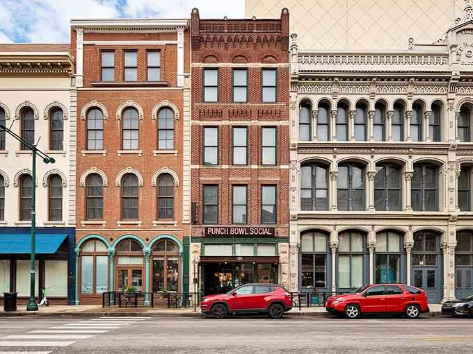 Historic downtown Indianapolis gets a playful upgrade with this entertainment destination hiding behind classic brick facades.