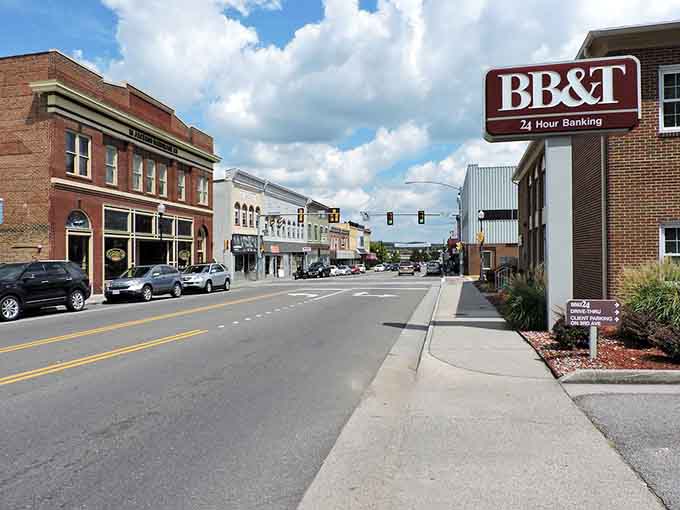 Downtown Radford looks like a movie set where Andy Griffith might stroll by whistling any minute now.