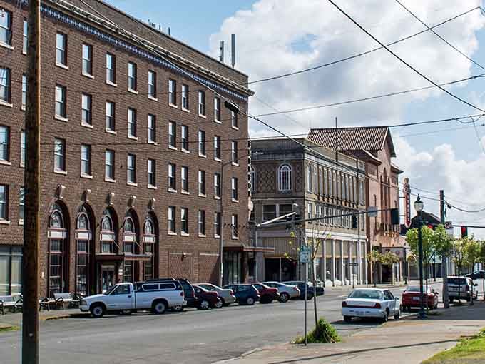 Downtown Hoquiam's historic brick buildings stand proud, reminding you that character doesn't need a facelift.
