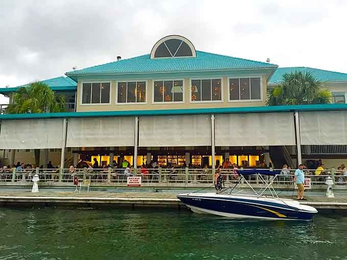 That turquoise roof isn't just for show&mdash;it's a beacon calling hungry boaters home to paradise.