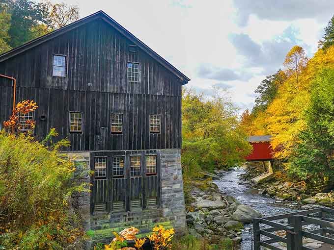 This historic mill looks like it wandered straight out of a Bavarian postcard and decided Pennsylvania suited it just fine.