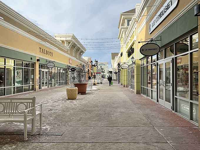 Wide walkways and classic architecture make this open-air shopping paradise feel like a European village, minus the jet lag.