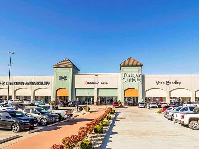 When an outlet mall looks this inviting under blue skies, you know someone actually cared about the design.