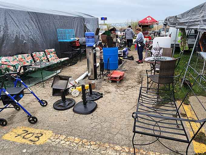Rows of treasures stretch toward the horizon, proving that one person's clutter is another's Saturday morning jackpot.