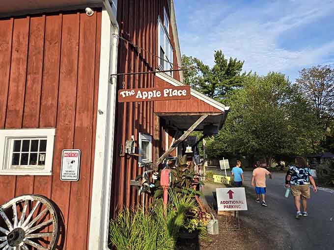 The red barn beckons like a New England postcard come to life, promising carb-loaded adventures within.