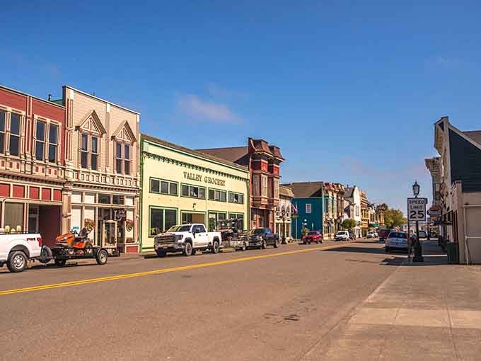 Main Street looks like someone colorized a vintage postcard and forgot to tell anyone it's real.