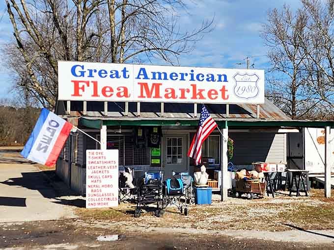 That bold red and blue sign isn't just marking a spot&mdash;it's announcing your next great adventure.