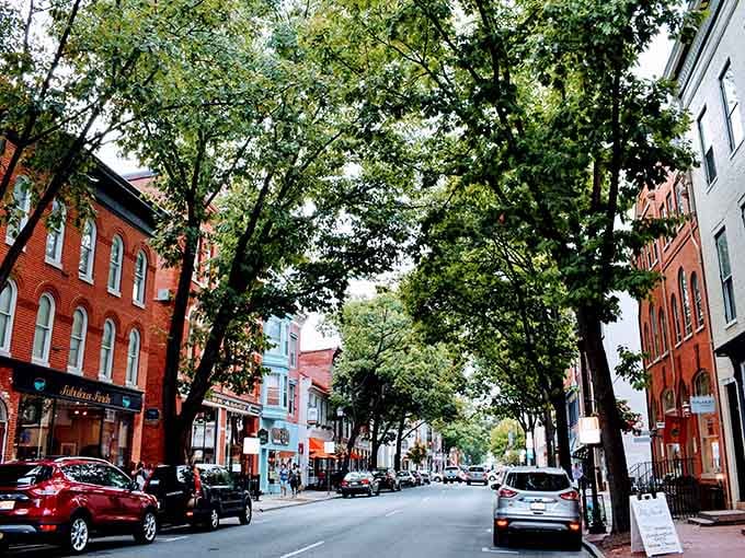 Tree-lined streets and brick buildings create a downtown that looks like a Norman Rockwell painting came to life.