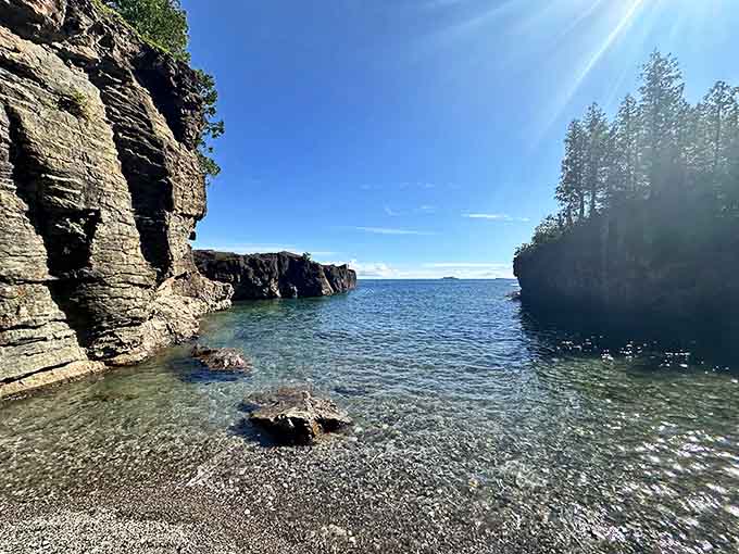 Water so clear you'll question whether Lake Superior borrowed its color palette from the Caribbean for the day.