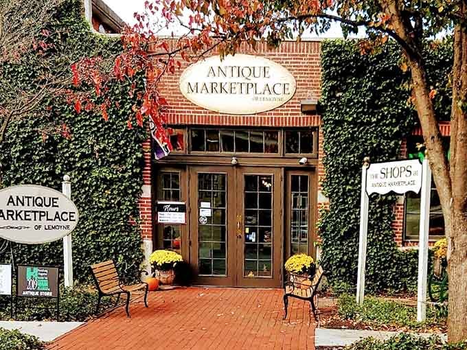 Fall colors frame the doorway like nature's own welcome mat, inviting you into Pennsylvania's treasure trove of yesteryear.
