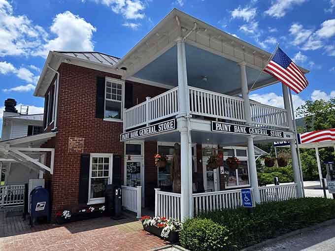 Paint Bank General Store stands proud with its classic porch, proving some destinations earn every winding mile.