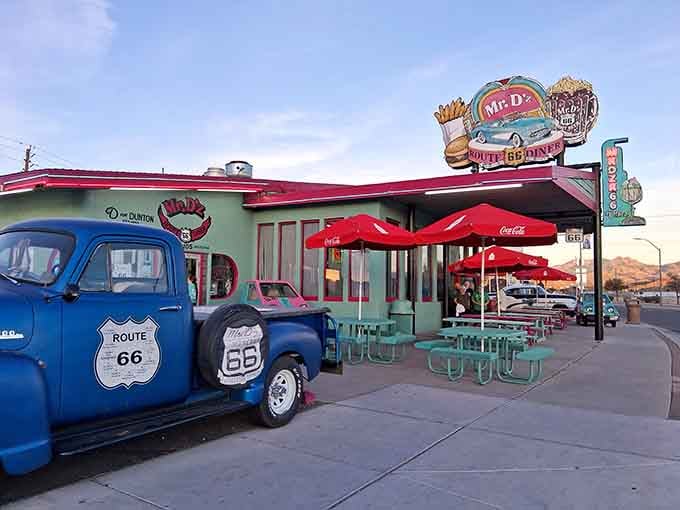 That turquoise and pink color scheme hits harder than your favorite oldies station at full volume.