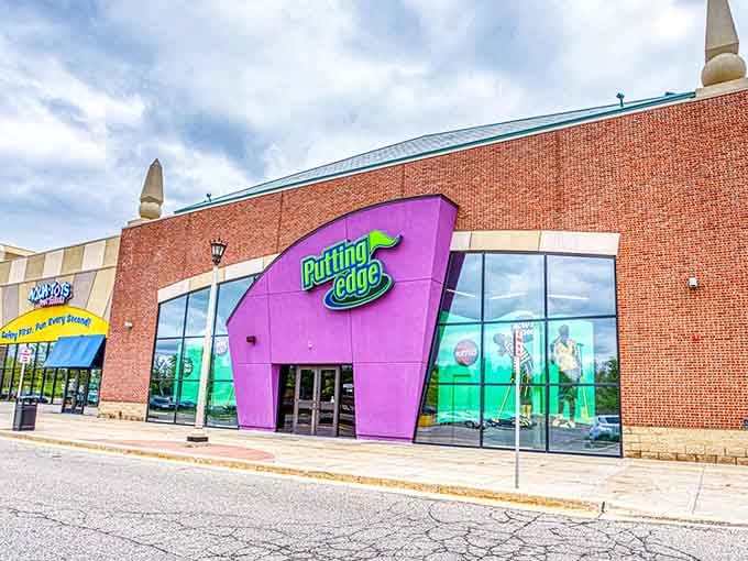 That vibrant purple facade isn't shy about announcing you've arrived somewhere special and wonderfully unexpected.