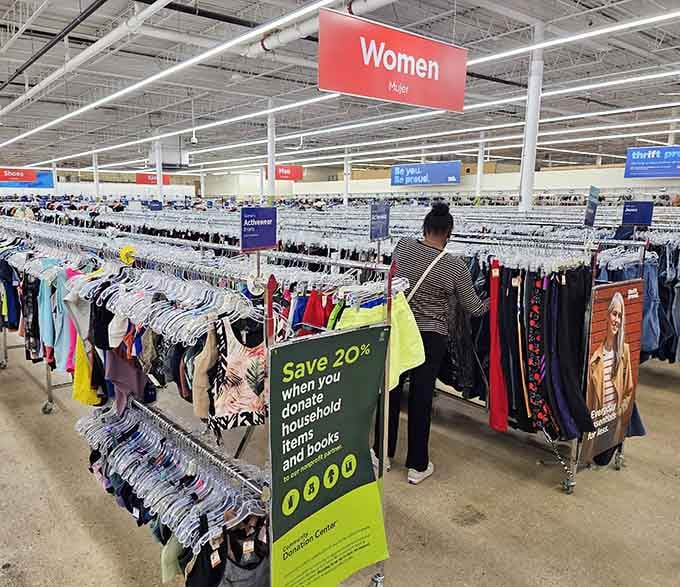 Endless racks stretching toward the horizon like a fashionista's fever dream, where your next favorite outfit awaits discovery.