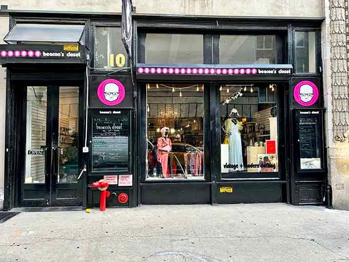 That iconic pink-lit storefront beckons like a beacon of hope for your overstuffed closet and underfed wallet.