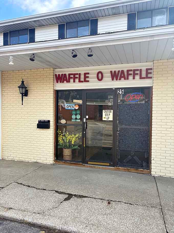That unassuming cream brick exterior hides breakfast magic that'll make you rethink every waffle you've ever eaten.