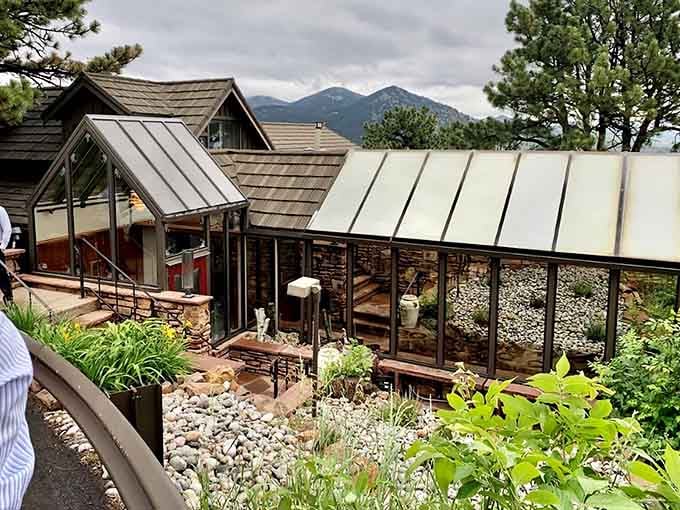 Stone, glass, and mountain views converge where architecture meets altitude in perfect Colorado harmony.