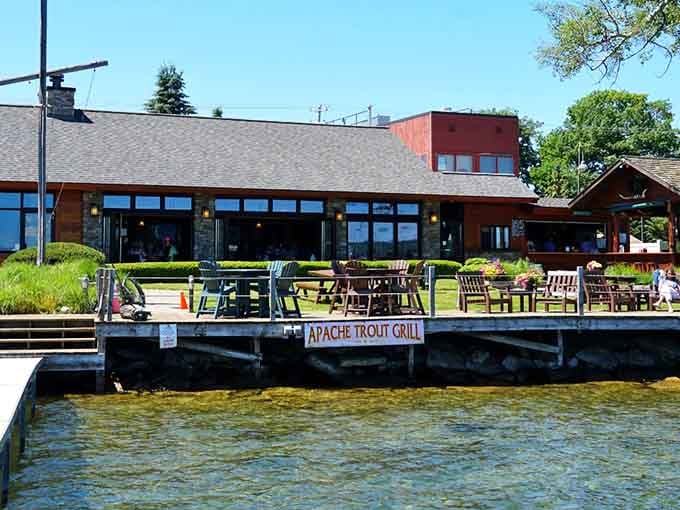 Apache Trout Grill sits so close to the water, you'll wonder if your table comes with a life jacket.