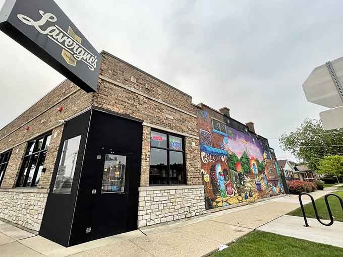 That vibrant street art outside tells you this isn't your grandfather's corner tavern anymore.