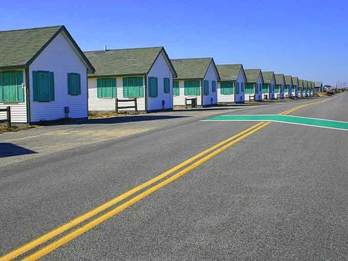 These adorable beach cottages march along the shore like a storybook village come to life in Truro.