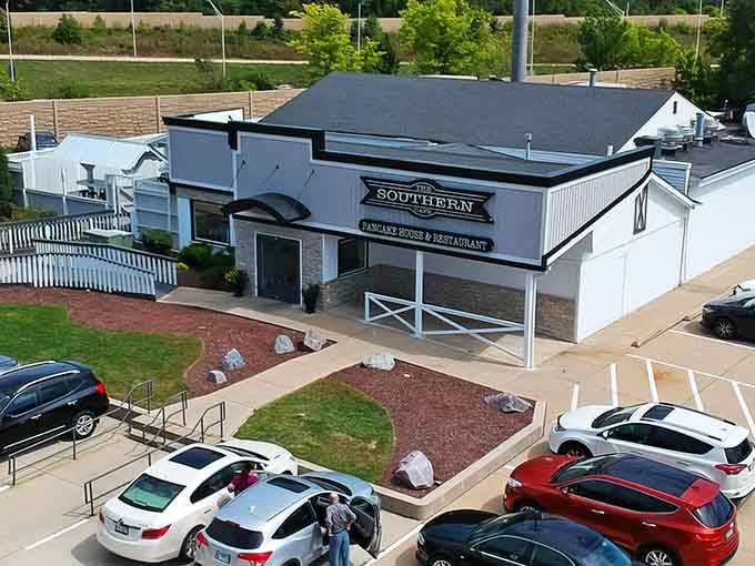 Modern farmhouse meets suburban comfort, and suddenly you understand why the parking lot stays full all weekend long.