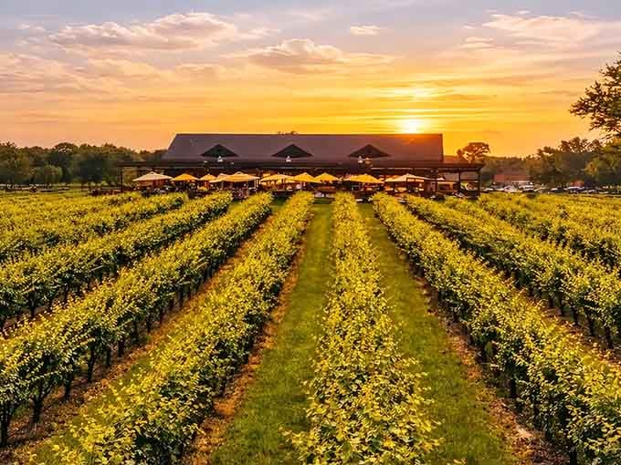 That golden hour glow hitting the vineyard rows makes even your morning commute feel worth it somehow.