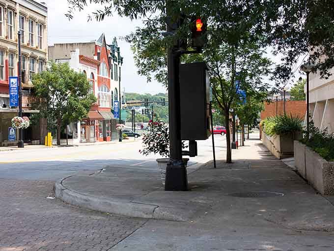 Downtown streets where colorful storefronts meet tree-lined sidewalks, proving charm doesn't require a trust fund.