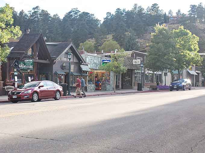 Downtown Estes Park where the buildings have more character than most people you know back home.