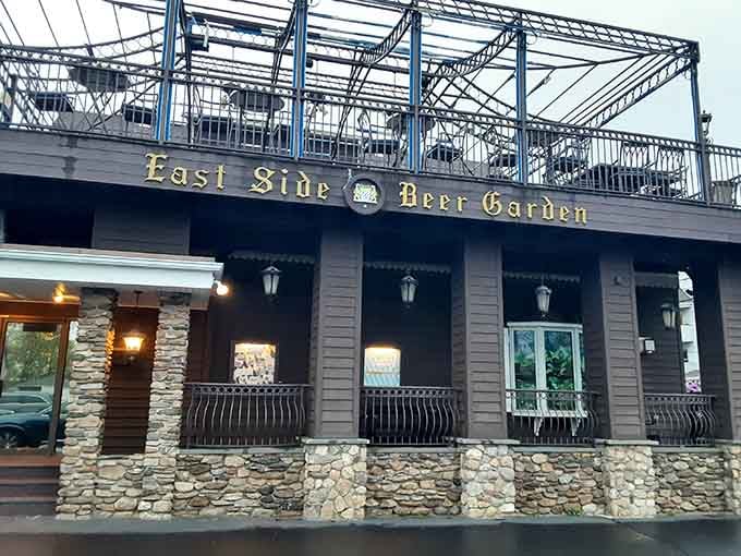 That Alpine-inspired facade isn't fooling anyone, this is pure Bavaria transplanted to Connecticut soil.