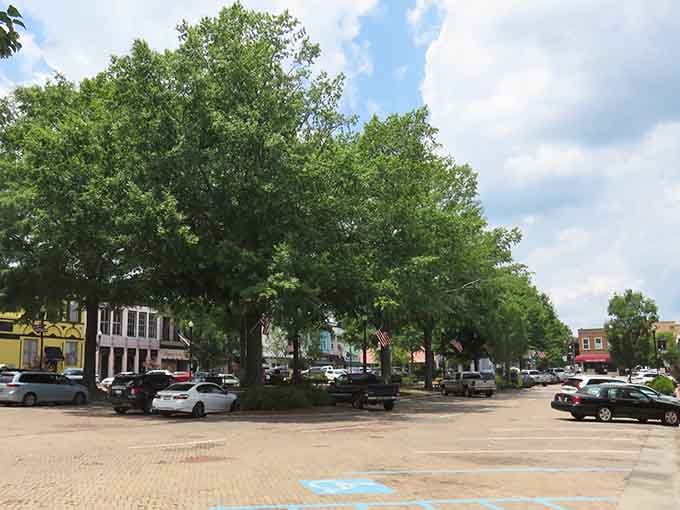 Tree-lined streets and brick storefronts that look like someone's idealized memory of small-town America come to life.