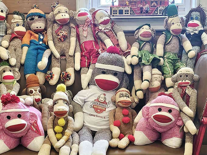 This handmade crew looks ready for their class reunion, complete with overalls, cute little gowns, and those unforgettable red-heeled grins.