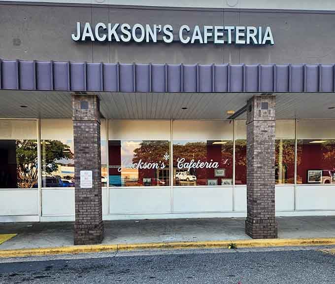 That classic cafeteria sign promises what's inside: honest Southern cooking without the fancy fuss or inflated prices.