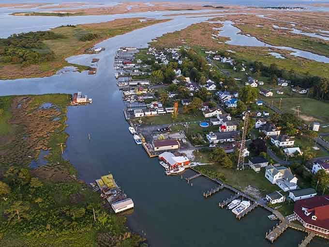 From above, Smith Island looks like nature's own watercolor painting come to life in the Chesapeake.