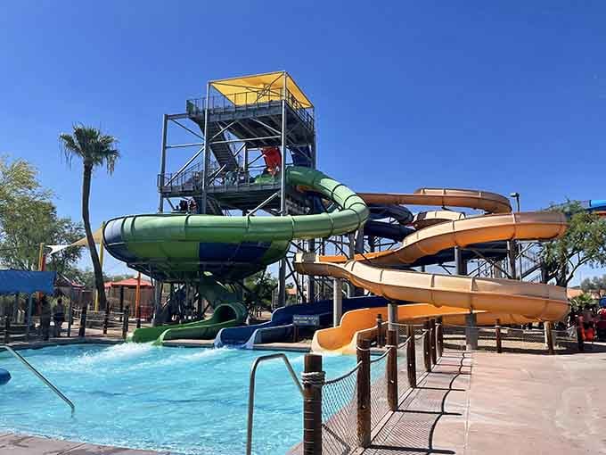 Those colorful slides towering against the blue sky are your ticket to forgetting Arizona's heat exists at all.