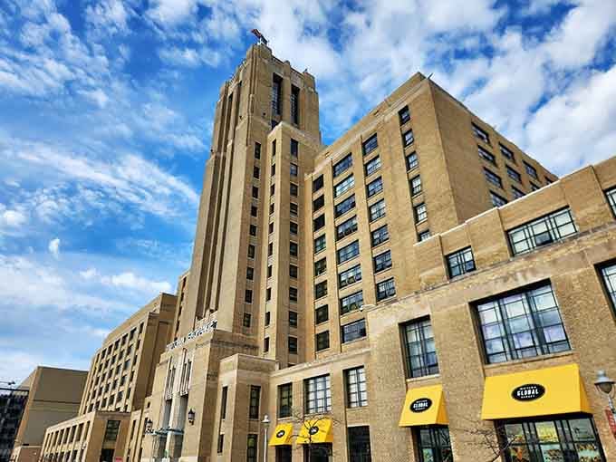 That Art Deco tower isn't just for show, it's your beacon to culinary adventures from around the globe.