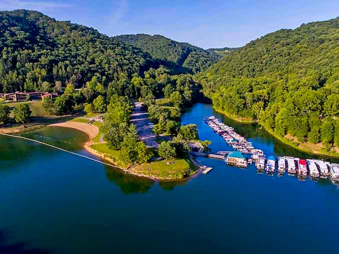 The marina at Buckhorn proves that mountain living and waterfront luxury aren't mutually exclusive after all.