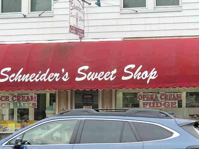 That red awning isn't just decoration, it's a beacon calling every sweet tooth within a five-mile radius.